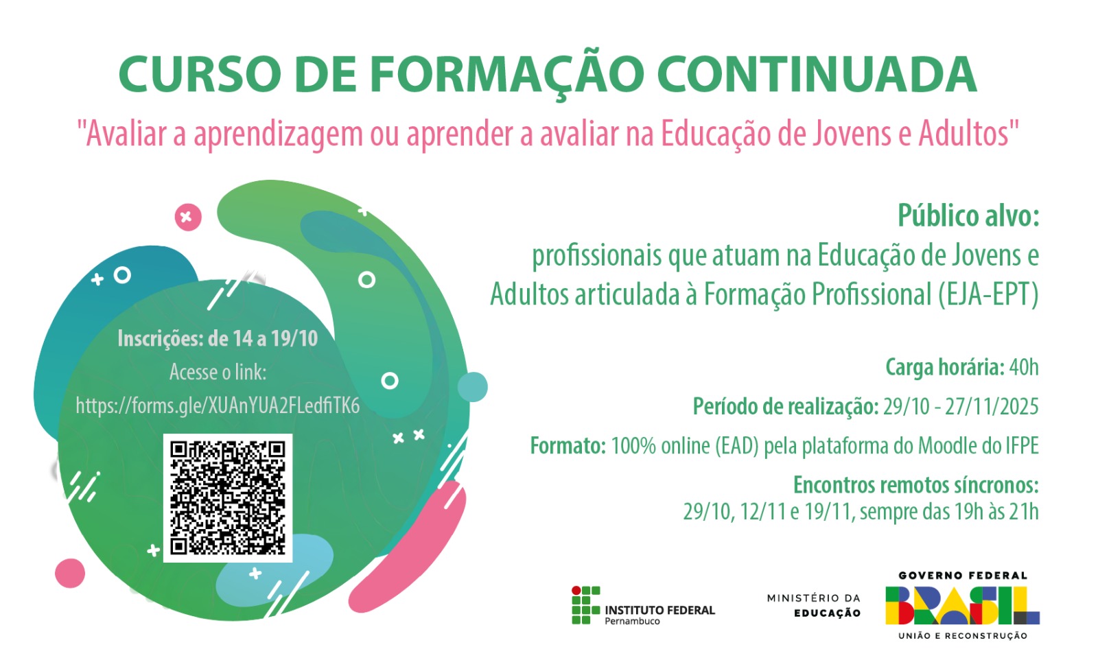 IFPE abre inscrições para curso de formação continuada com foco em ...